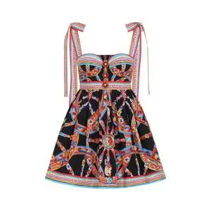 Dolce & Gabbana Popeline Carretto Mini Dress - Multicolor