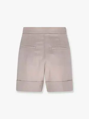 Max Mara Virgin Wool, Mohair And Wool Blend Bermuda Shorts - Multicolor