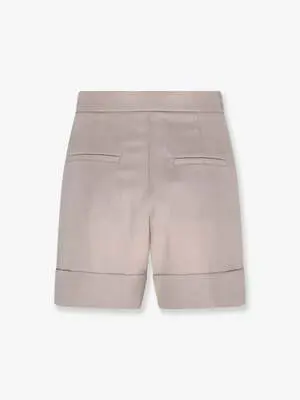 Max Mara Virgin Wool Blend Shorts - Multicolor