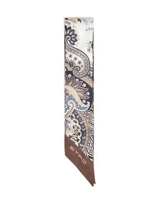 Etro Black Silk Twill Paisleyna With Paisley Pattern - Multicolor
