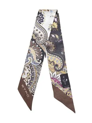 Etro Black Silk Twill Paisleyna With Paisley Pattern