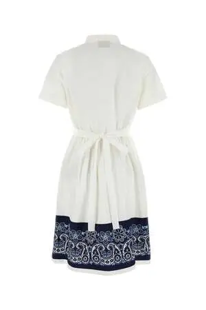 Miu Miu Cotton Blend Shirt Dress - White