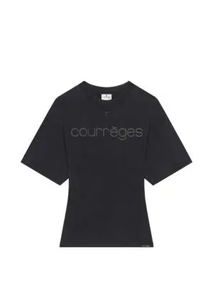 COURREGES Printed Logo T-shirt - Black