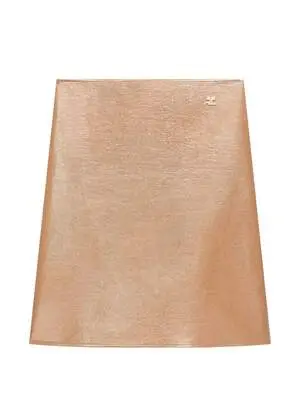 COURREGES Flared Vinyl Skirt - Brown