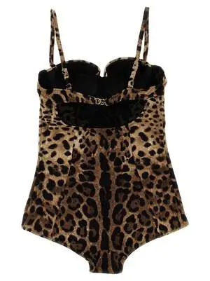 Dolce & Gabbana Leopard Print One-piece Swimsuit - Brown