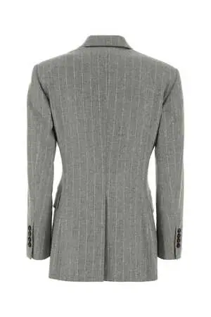Brunello Cucinelli Embroidered Stretch Wool Blend Blazer