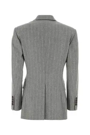 Brunello Cucinelli Embroidered Stretch Wool Blend Blazer - Multicolor