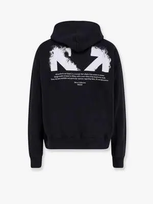 Off-White Cotton Hoodie - Black