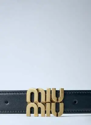Miu Miu Logo Buckle Leather Belt