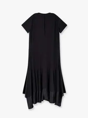 Sacai Cotton Dress With Pleated Details