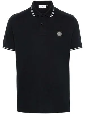 Stone Island Compass Patch Polo Shirt - Blue