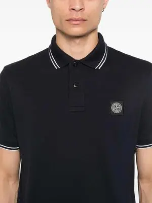 Stone Island Compass Patch Polo Shirt - Blue