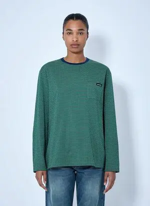 Miu Miu Striped Long Sleeve T-shirt - Green