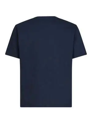 Etro Navy Blue Cotton Logo-embroidered T-shirt