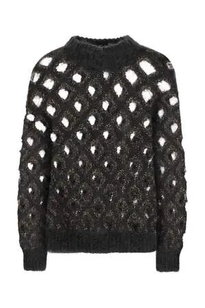 Brunello Cucinelli Dark Grey Mohair Blend Oversize Sweater - Gray