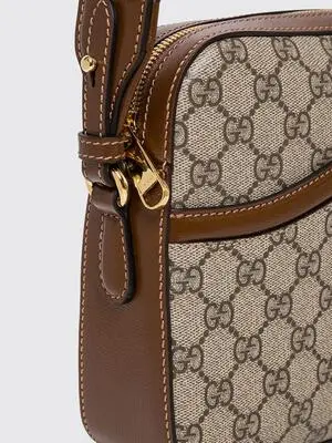 Gucci Interlocking G Crossbody Bag In Gg Supreme Fabric - Cream