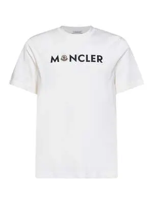 Moncler White Cotton Jersey Logoed T-shirt - Multicolor