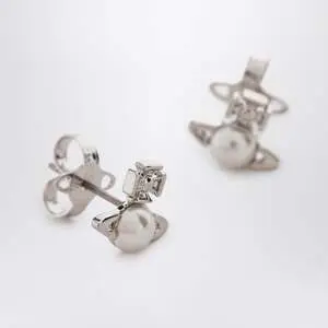 VIVIENNE WESTWOOD Balbina Earrings With Pearl - Silver
