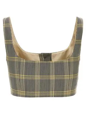 Marni Check Print Cropped Top - Multicolor