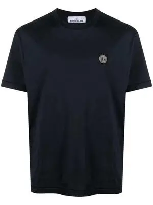 Stone Island T-shirt With Logo Appliqu - Blue