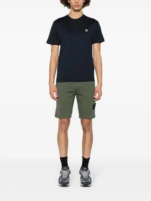 Stone Island T-shirt With Logo Appliqu - Blue