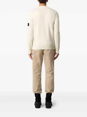 Stone Island Striped Logo Sweater - White