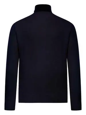 Stone Island High-neck Wool Cardigan - Blue