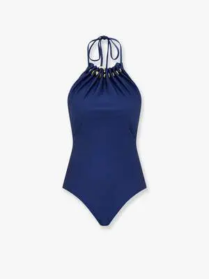 Zimmermann Zimmermann Women Aster One-Piece Swimsuit In Shiny Nylon With Bead Detail Multicolor