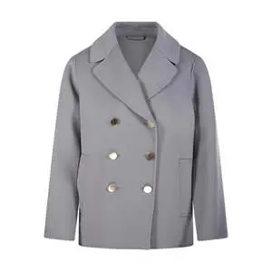 Max Mara Grey Coats Double Breasted & Peacoats - Gray