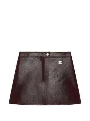 COURREGES Vinyl-effect Mini Skirt With Logo Patch