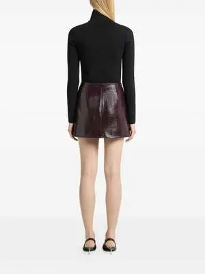 COURREGES Vinyl-effect Mini Skirt With Logo Patch