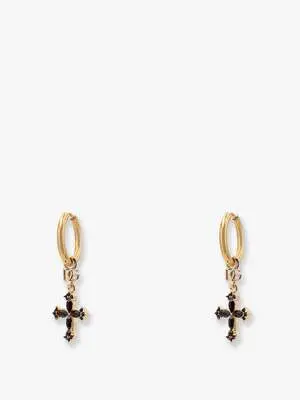 Dolce & Gabbana Brass Earrings With Rhinestones - Multicolor