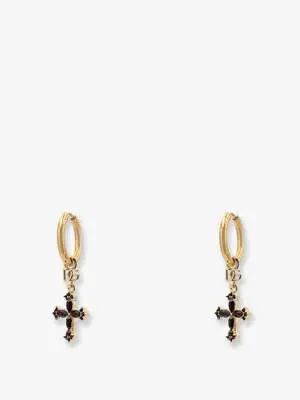 Dolce & Gabbana Brass And Rhinestone Cross Earrings - Multicolor