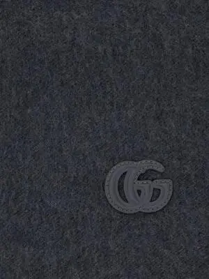 Gucci 100% Cashmere Scarf With Gg Monogram And Fringed Edges