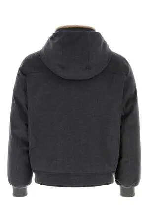 Brunello Cucinelli Graphite Wool Padded Jacket
