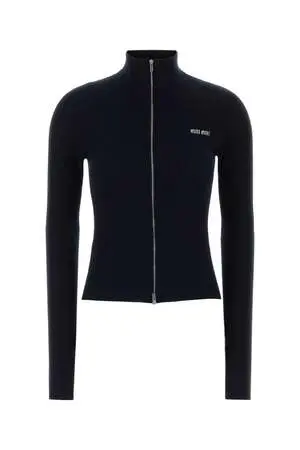 Miu Miu Midnight Cotton Cardigan - Blue