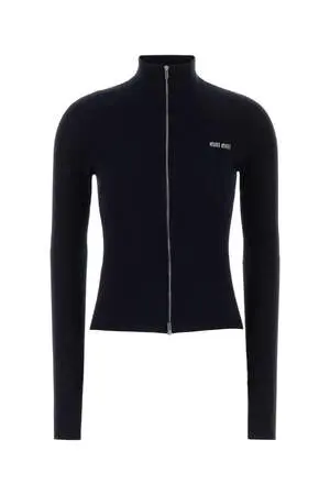 Miu Miu Cotton Zip-up Cardigan - Blue