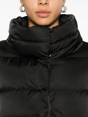 Herno A-shape Down Jacket In Satin And Lady Alternative Fur