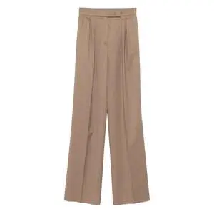Max Mara Virgin Wool Straight Trousers - Cream