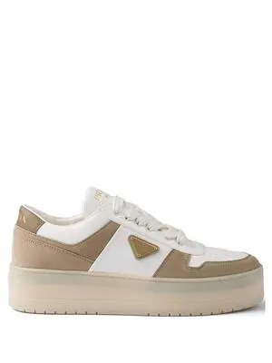 Prada Downtown Bold Nappa Leather And Suede Sneakers - Multicolor