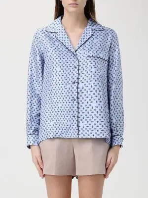 Max Mara Printed Silk Disco Shirt - Blue