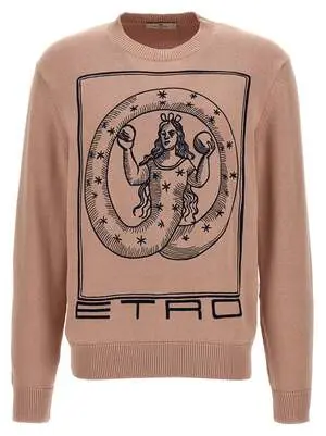 Etro Cotton Logo Embroidery Sweater - Pink