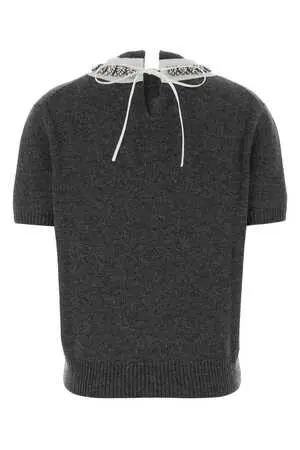 Prada Dark Grey Wool Blend Sweater
