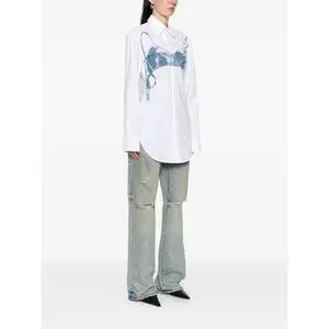 JEAN PAUL GAULTIER Printed Cotton Shirt - White