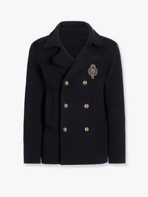 Dolce & Gabbana Virgin Wool Blazer With Iconic Crest - Multicolor