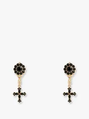 Dolce & Gabbana Brass Earrings With Rhinestones - Multicolor