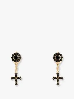 Dolce & Gabbana Brass Earrings With Rhinestones - Multicolor
