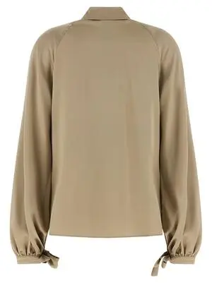 Max Mara Silk Heavy Satin Shirt - Cream