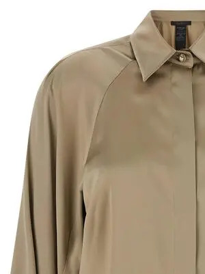 Max Mara Silk Heavy Satin Shirt - Cream