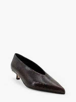 AeydĒ Leather Décolleté With Python Motif - Multicolor